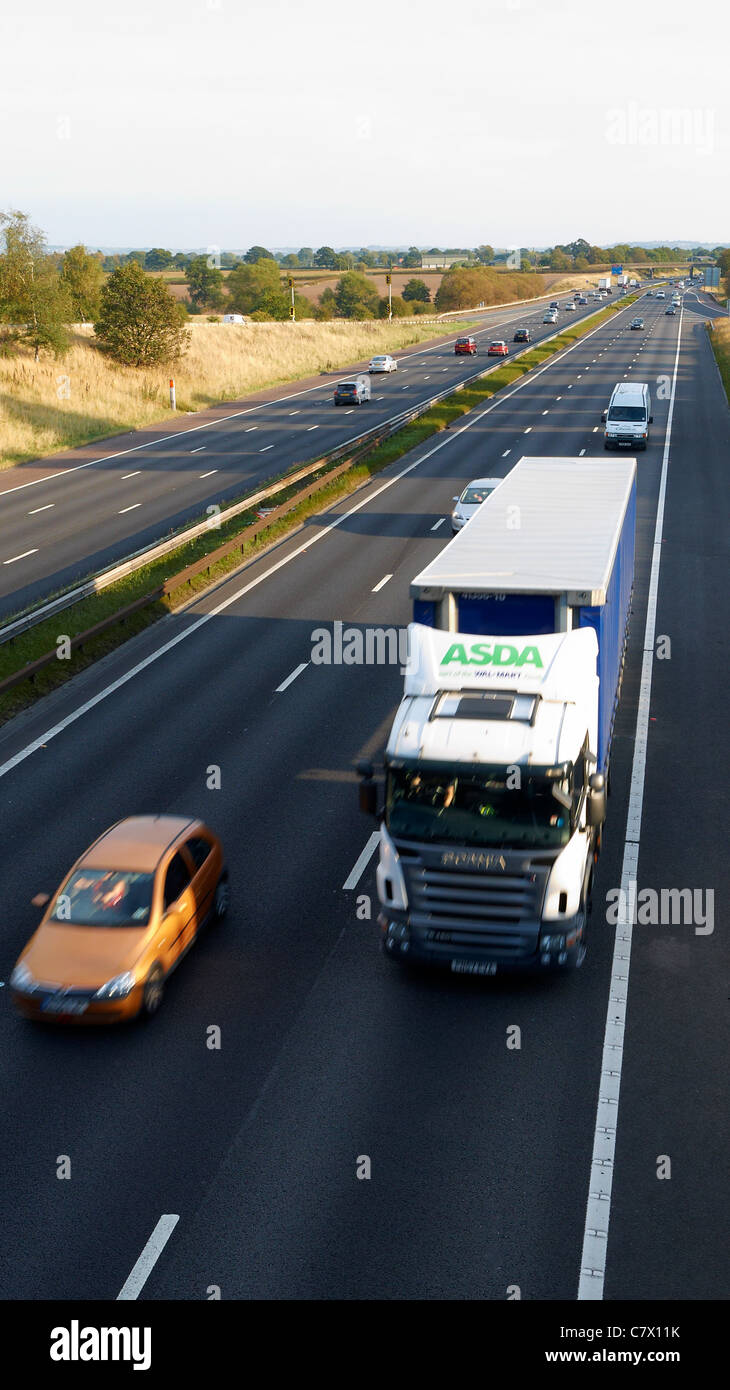 Asda lorry on the motorway Stock Photo - Alamy