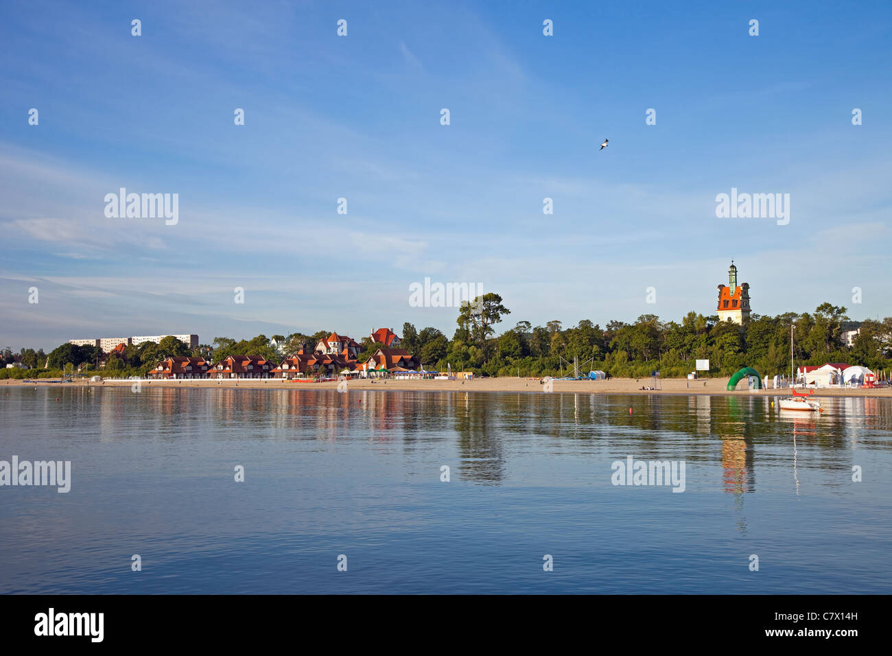 The view from the pier to the beach in Sopot, Poland Stock Photo - Alamy