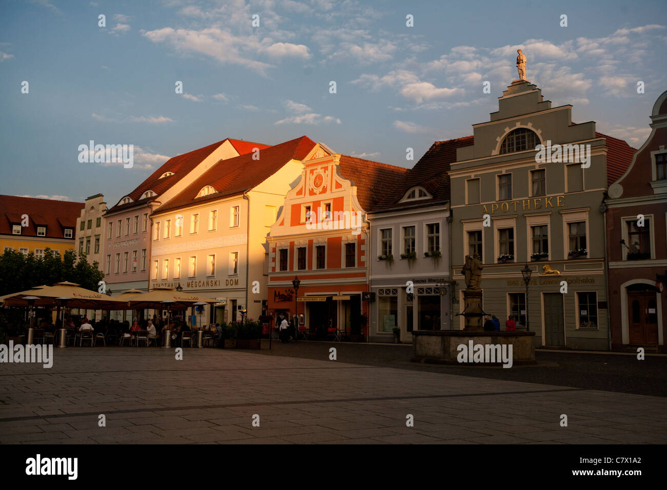 The Altmarkt, the old market square of the city of Cottbus in Saxony ...