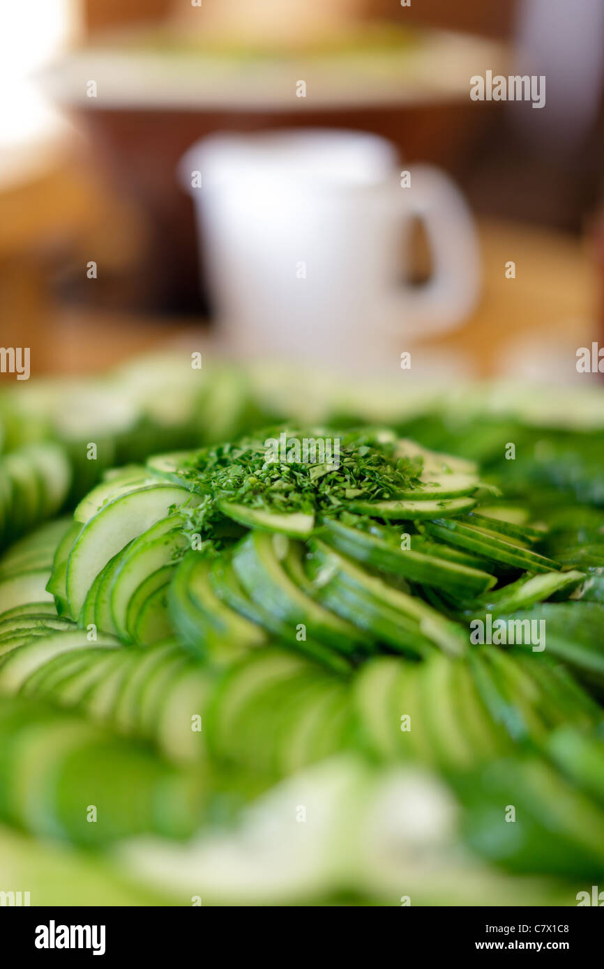 Plate of cucumber slices Stock Photo - Alamy