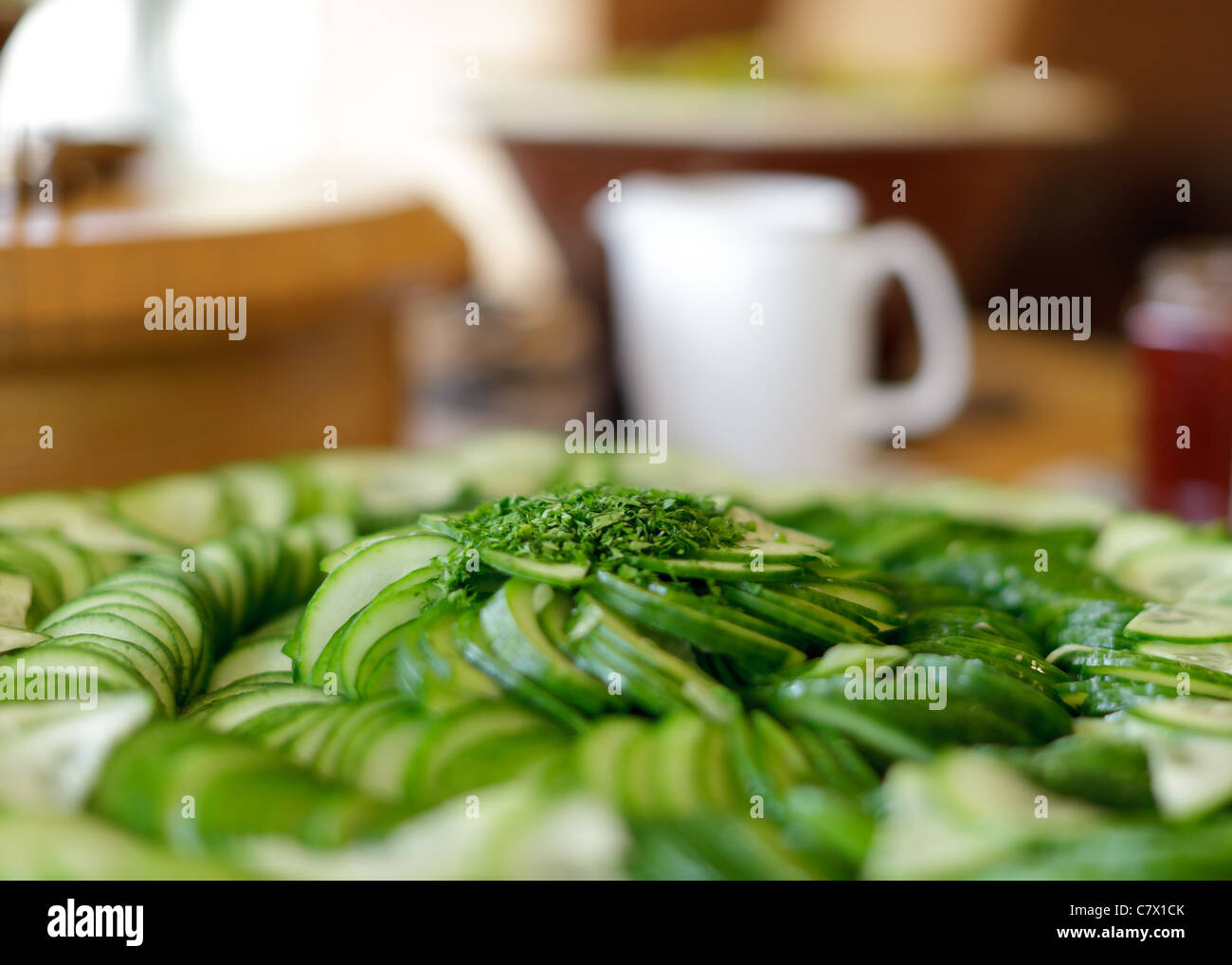 Plate of cucumber slices Stock Photo - Alamy