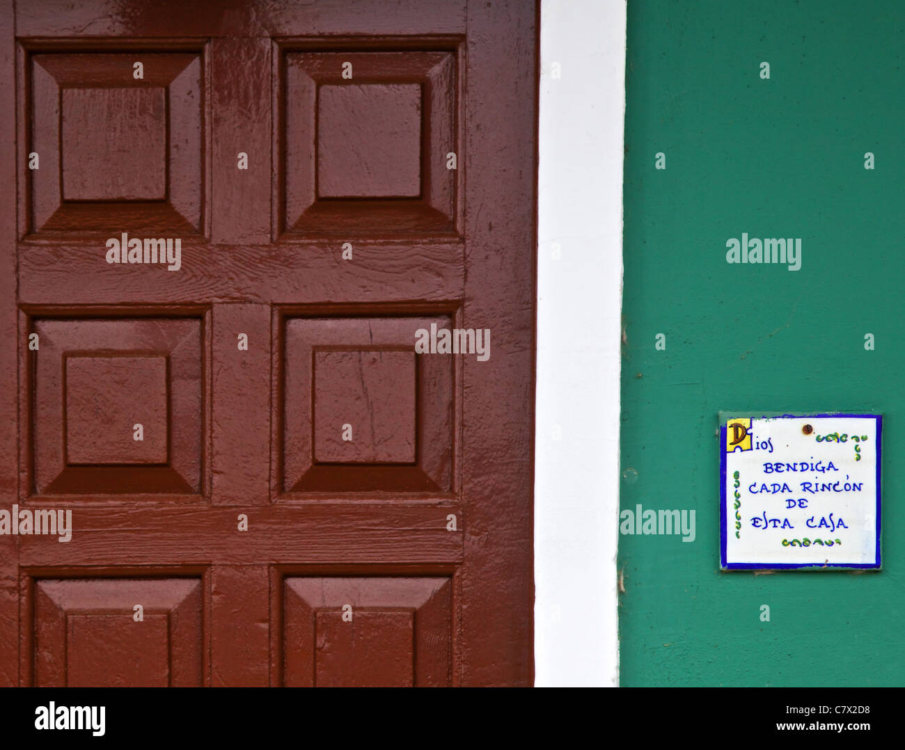 A blessing prayer at house door Stock Photo - Alamy