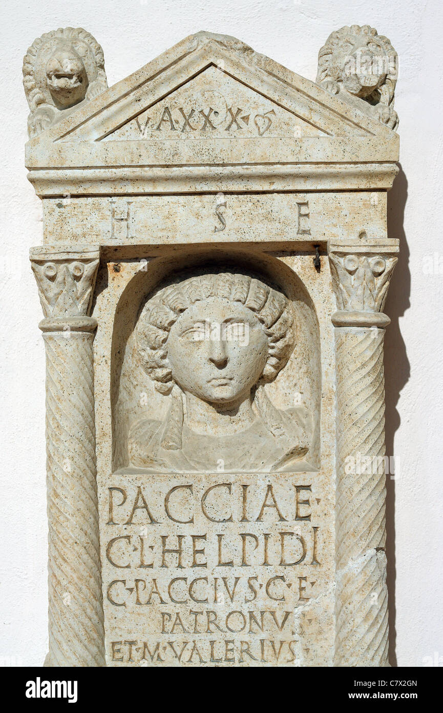 Roman tombstone Ravenna Museum Stock Photo - Alamy