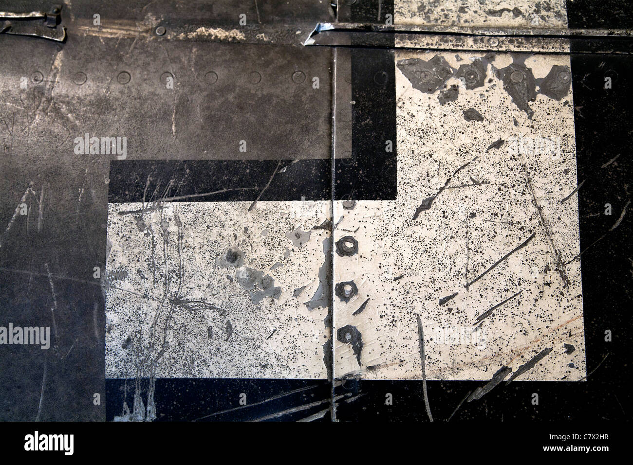 The Luftwaffe Balkenkreuz on the fuselage of a crashed German WW2 ...