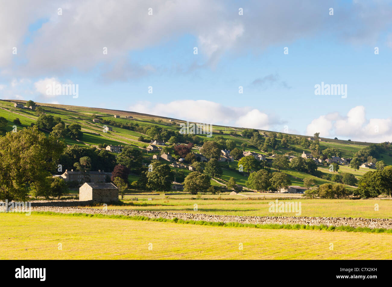 A view of Low Row in Swaledale in North Yorkshire , England , Britain ...