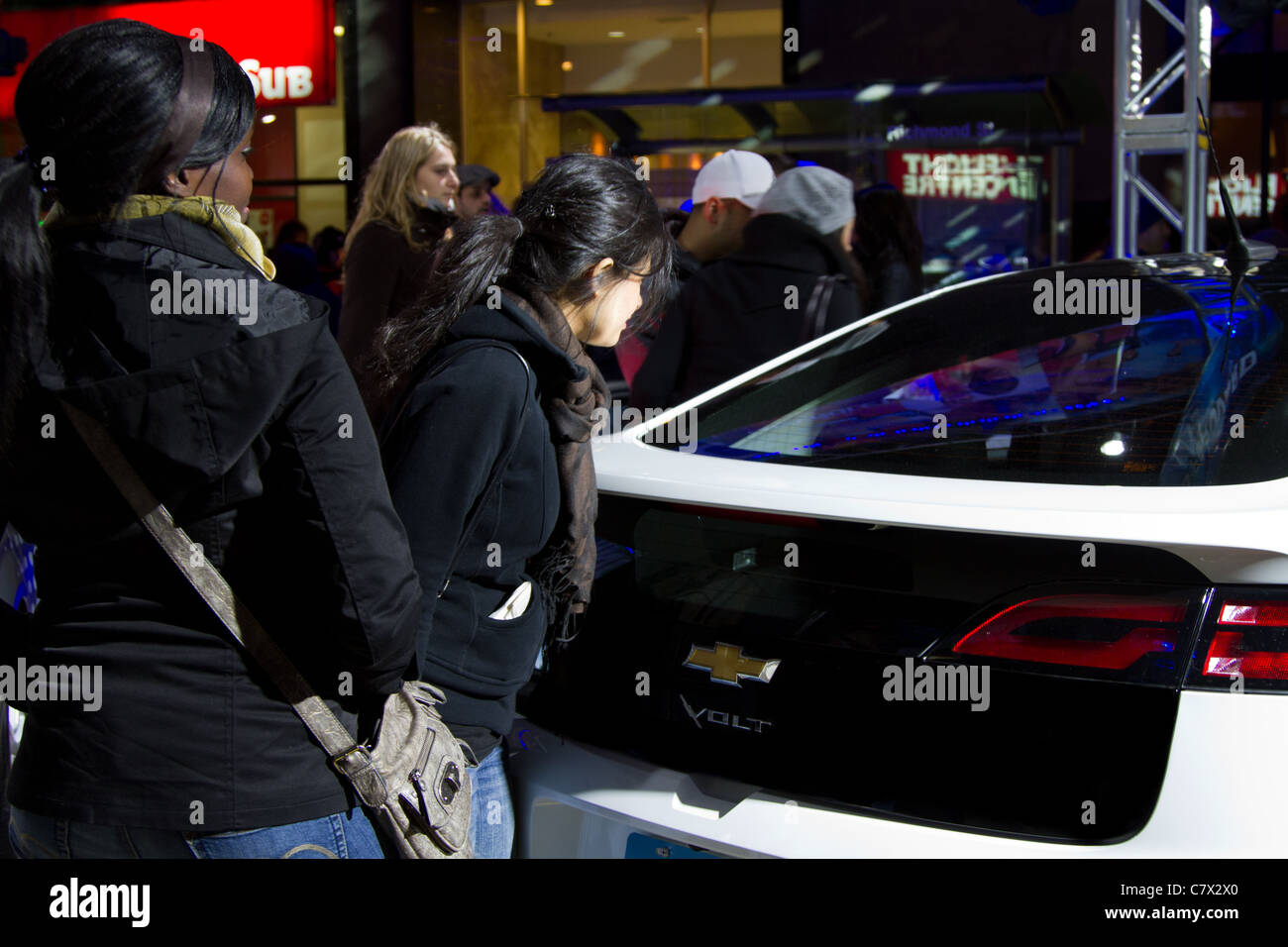 volt electric car back display consumers Stock Photo - Alamy