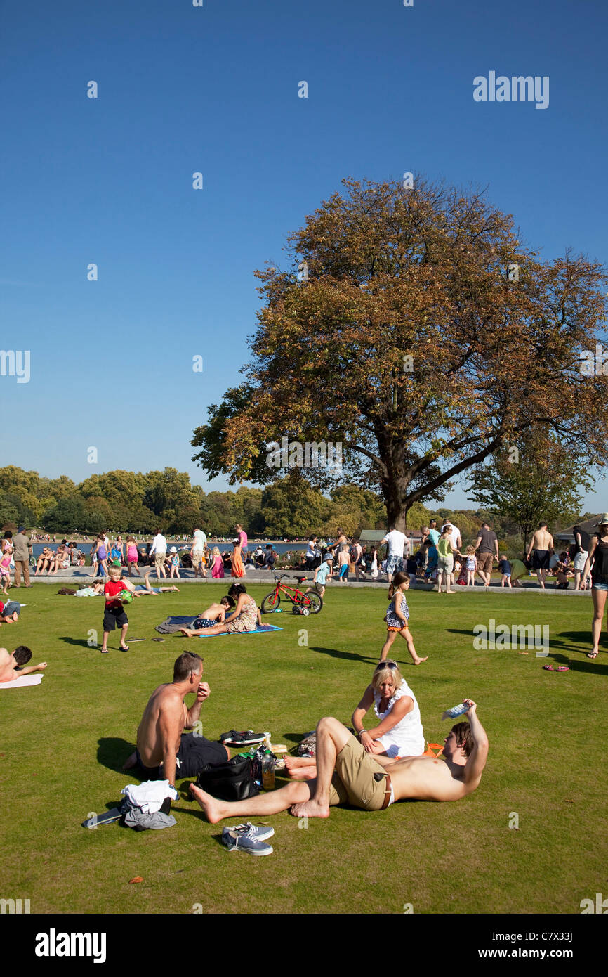 Heatwave in hyde park london hi-res stock photography and images - Alamy