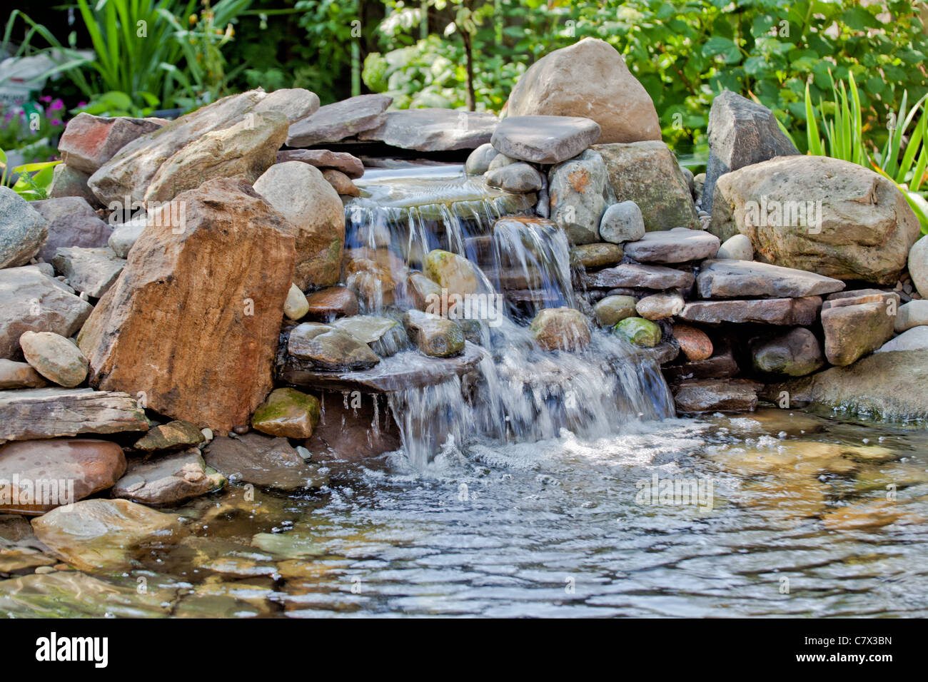 Backyard Water Feature Stock Photo - Alamy