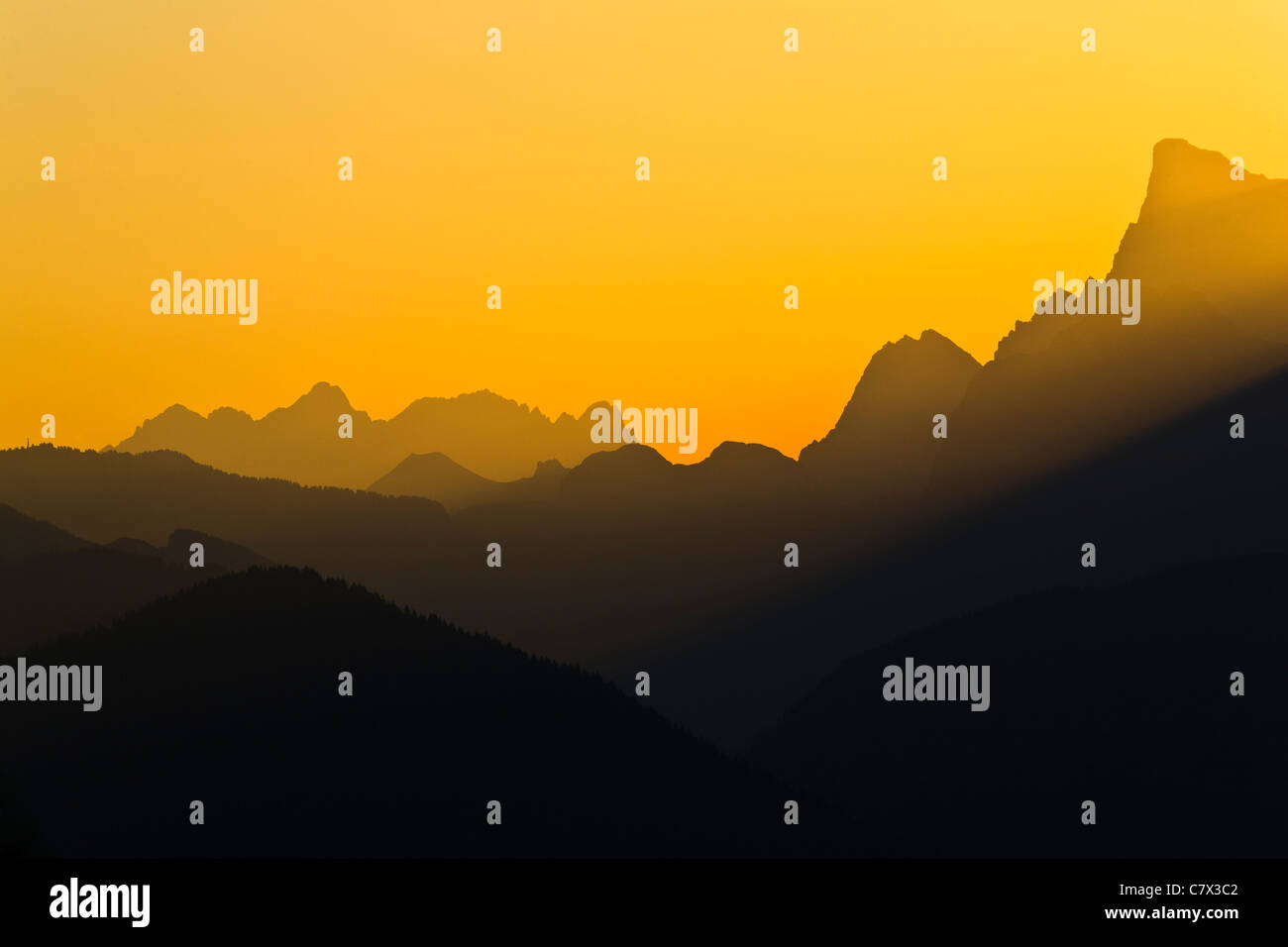 Falcade Italy The Dolomites Sunrise Stock Photo - Alamy