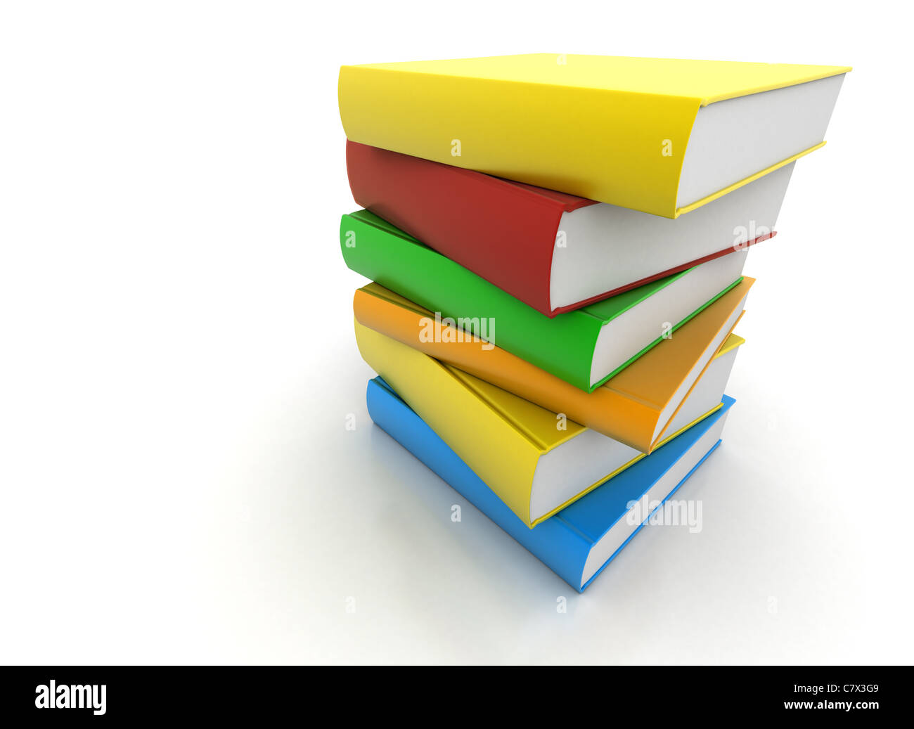 Books stacked on white background Stock Photo - Alamy