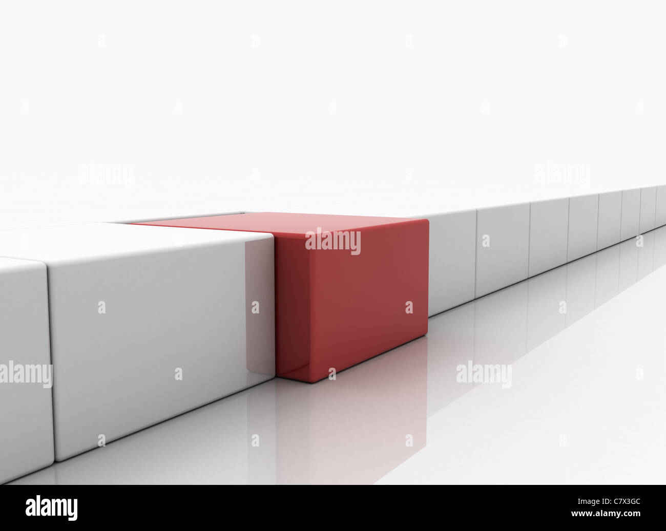 One red cube standing out Stock Photo - Alamy