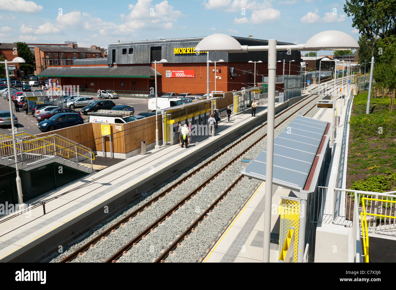 The Chorlton stop on the South Manchester line of the Metrolink tram ...
