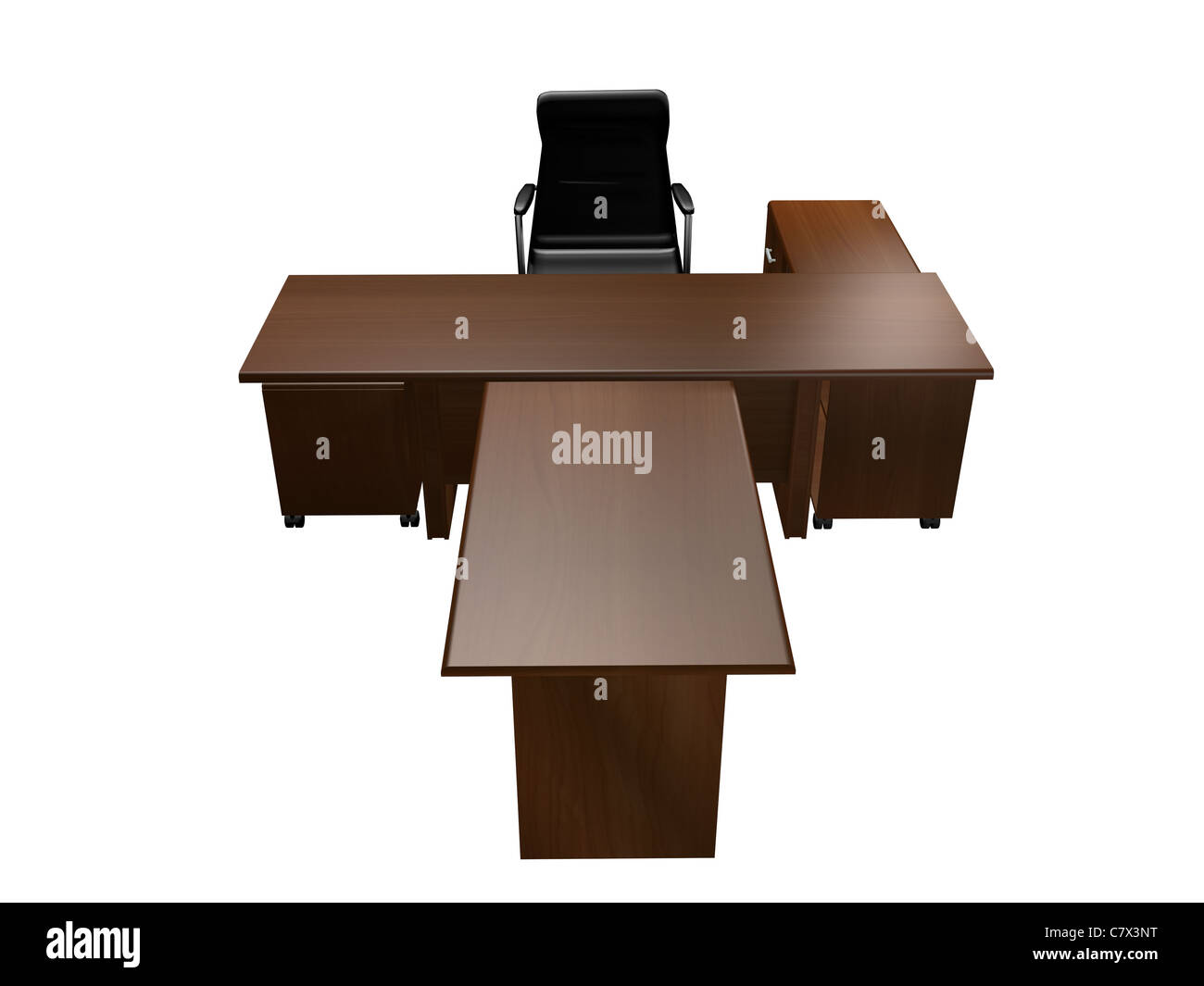 luxury Table of the director 3D rendering Stock Photo - Alamy