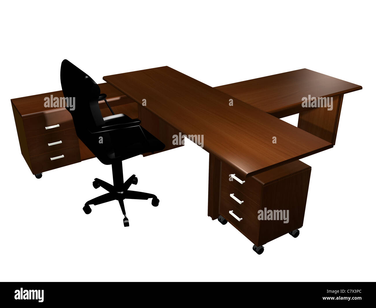 luxury Table of the director 3D rendering Stock Photo - Alamy
