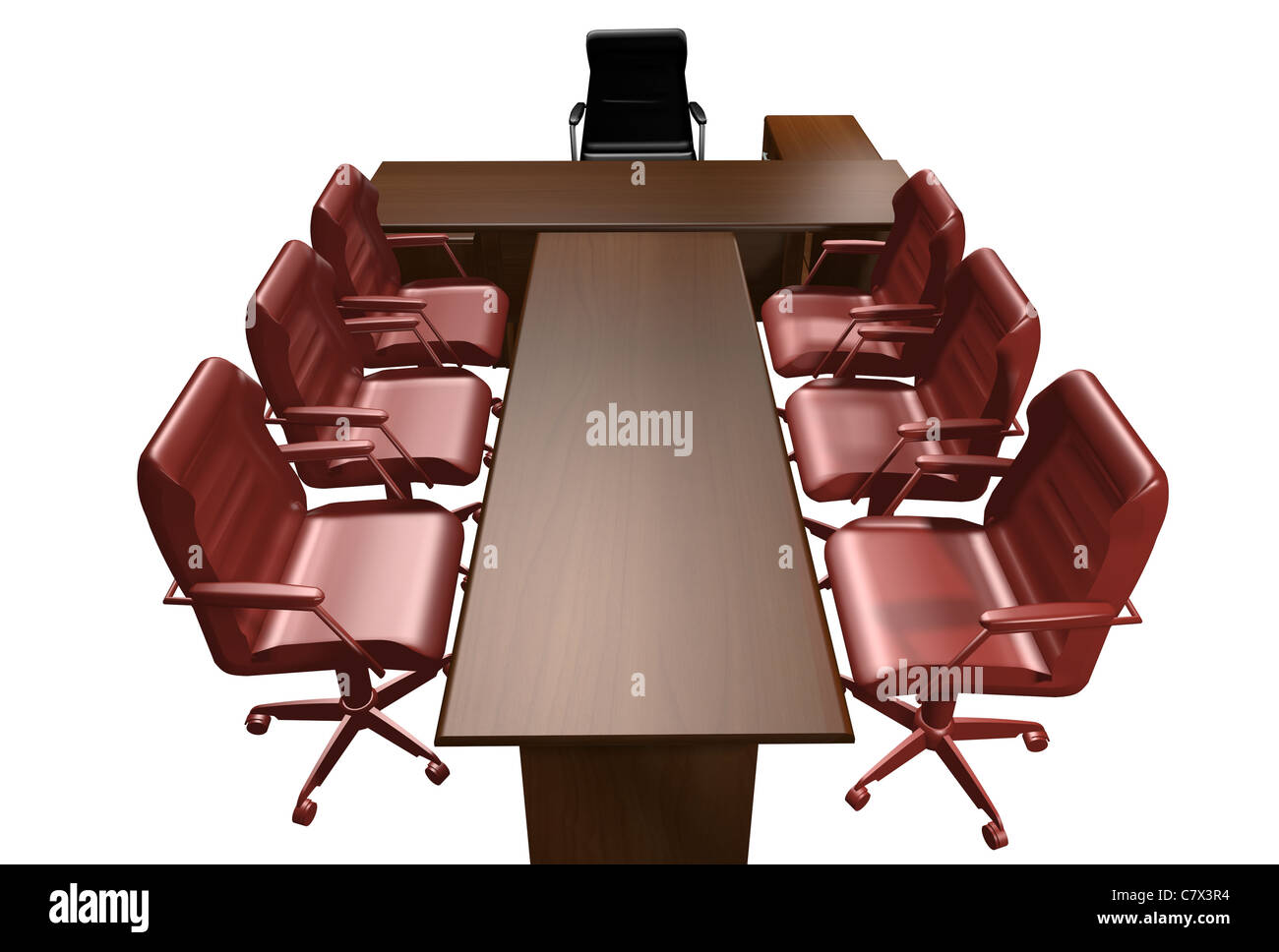 luxury Table of the director 3D rendering Stock Photo - Alamy