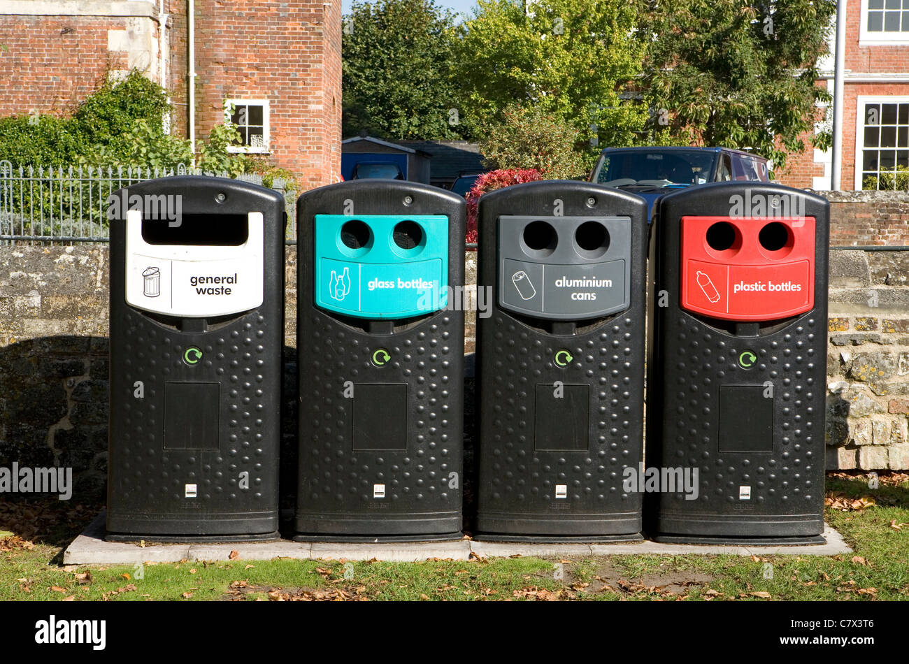 Plastic recycling bins Stock Photo - Alamy