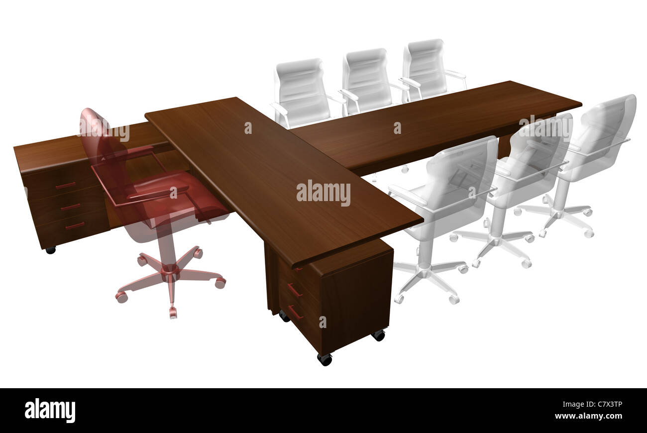 luxury Table of the director 3D rendering Stock Photo - Alamy