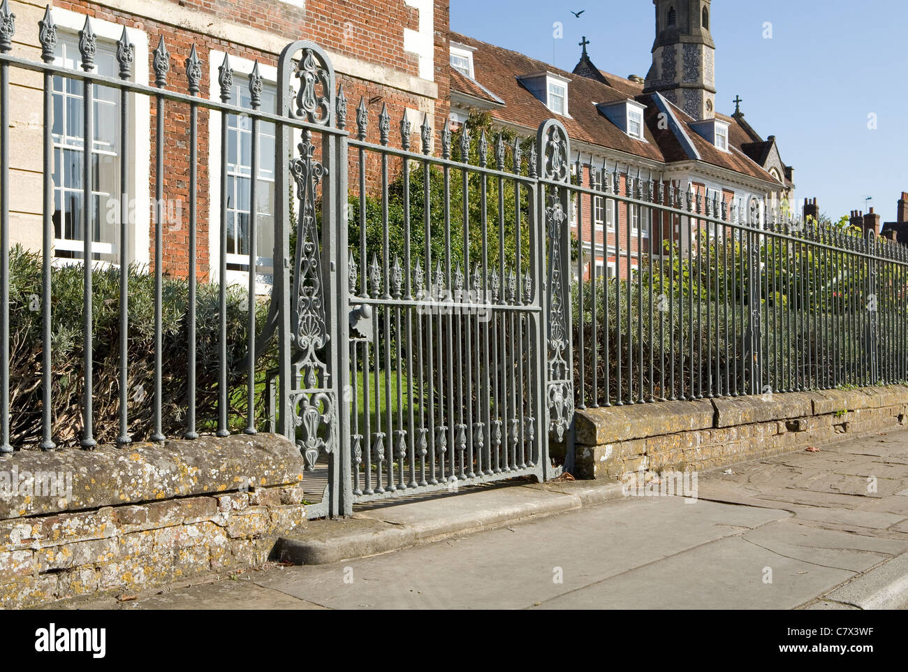 Ornate wrought iron railings and gate Stock Photo - Alamy