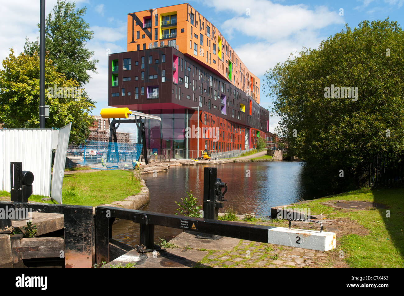 The Chips apartment building, designed by Will Alsop, beside the Ashton ...