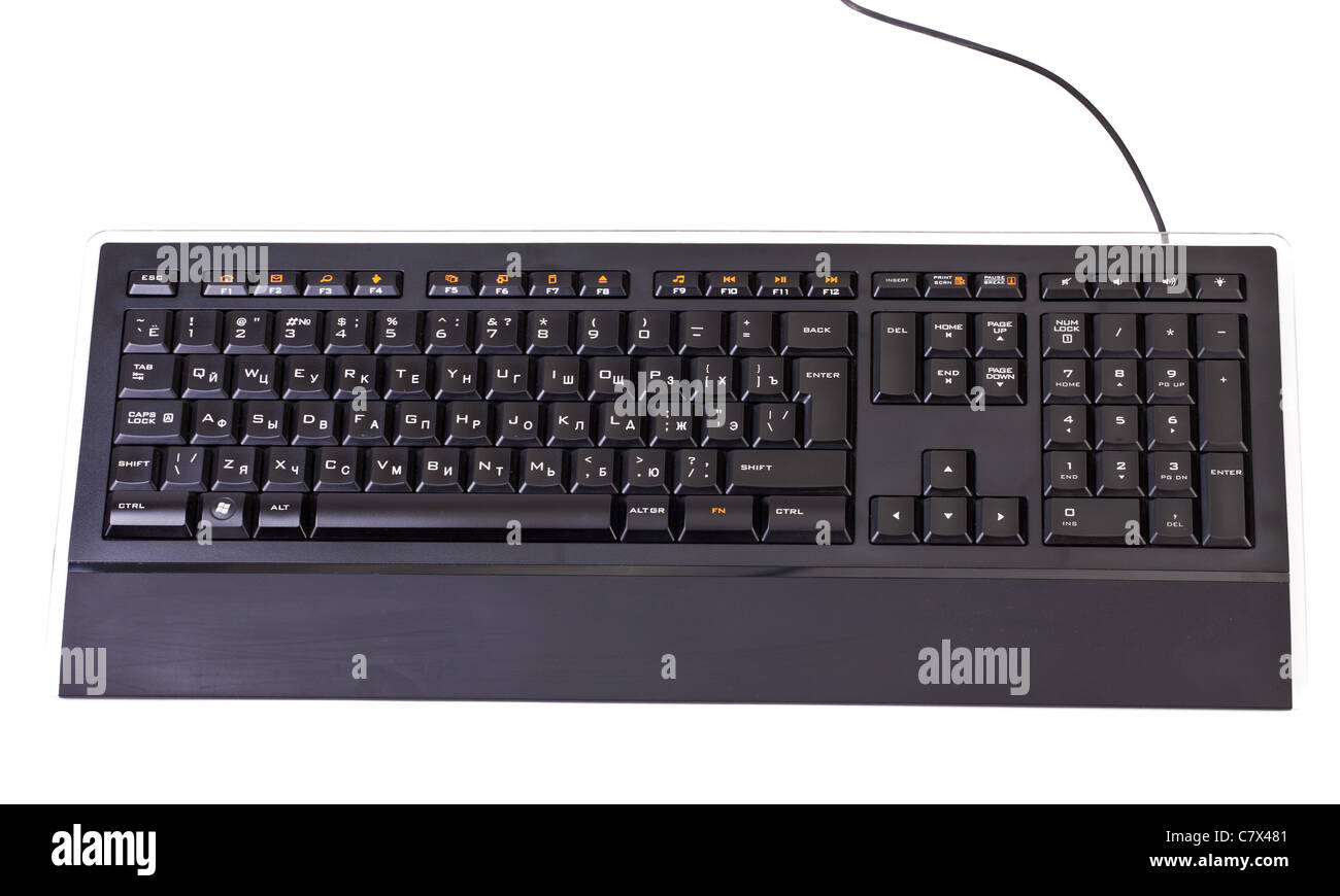 Black business computer keyboard isolated on white background Stock ...