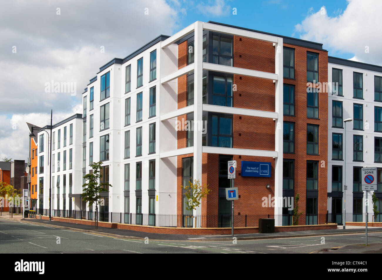 Student accommodation block, Stretford Road, Hulme, Manchester, England ...