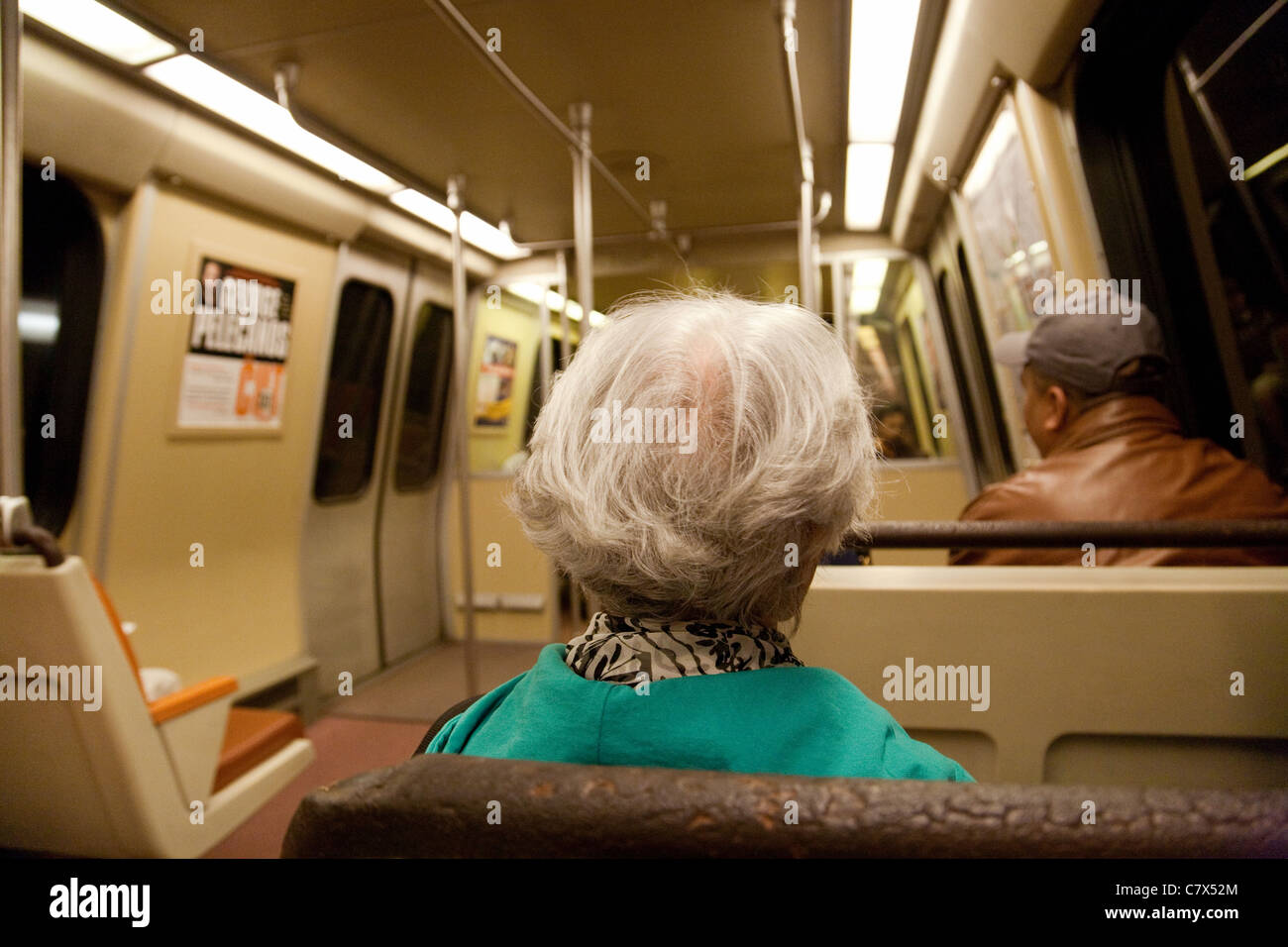 Elderly lady on a train hi-res stock photography and images - Alamy