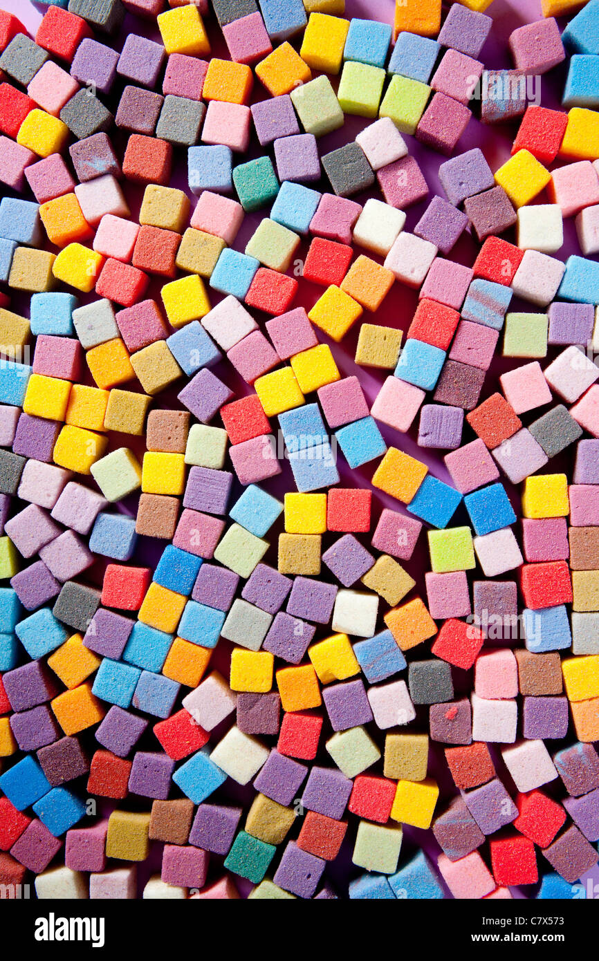 colorful square foam cubes texture for decorative arts Stock Photo - Alamy