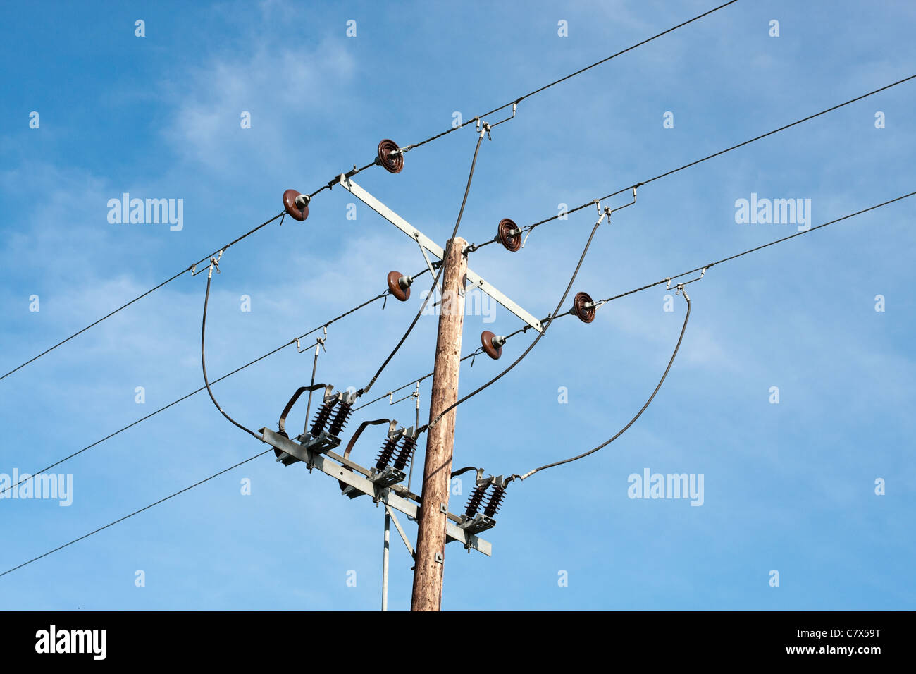 Junction of cables wires hi-res stock photography and images - Alamy