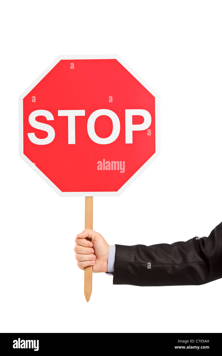 Prohibition Stop Sign Hand Symbol High Resolution Stock Photography and ...