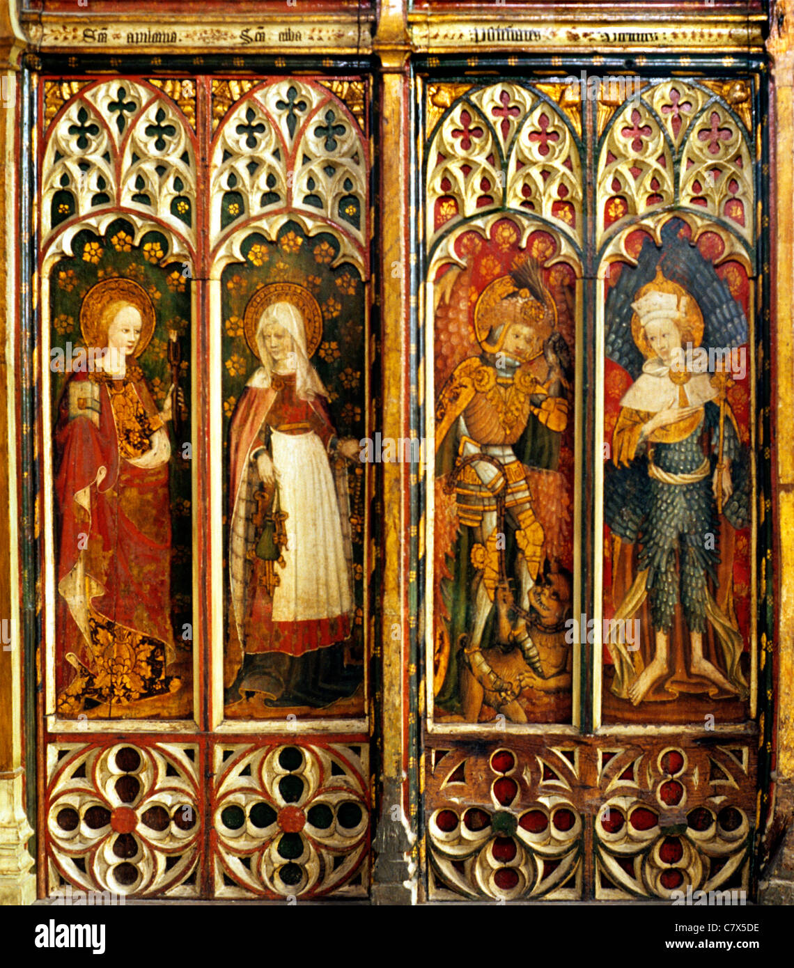 Barton Turf, Norfolk, rood screen, north screen, 4 panels, St ...