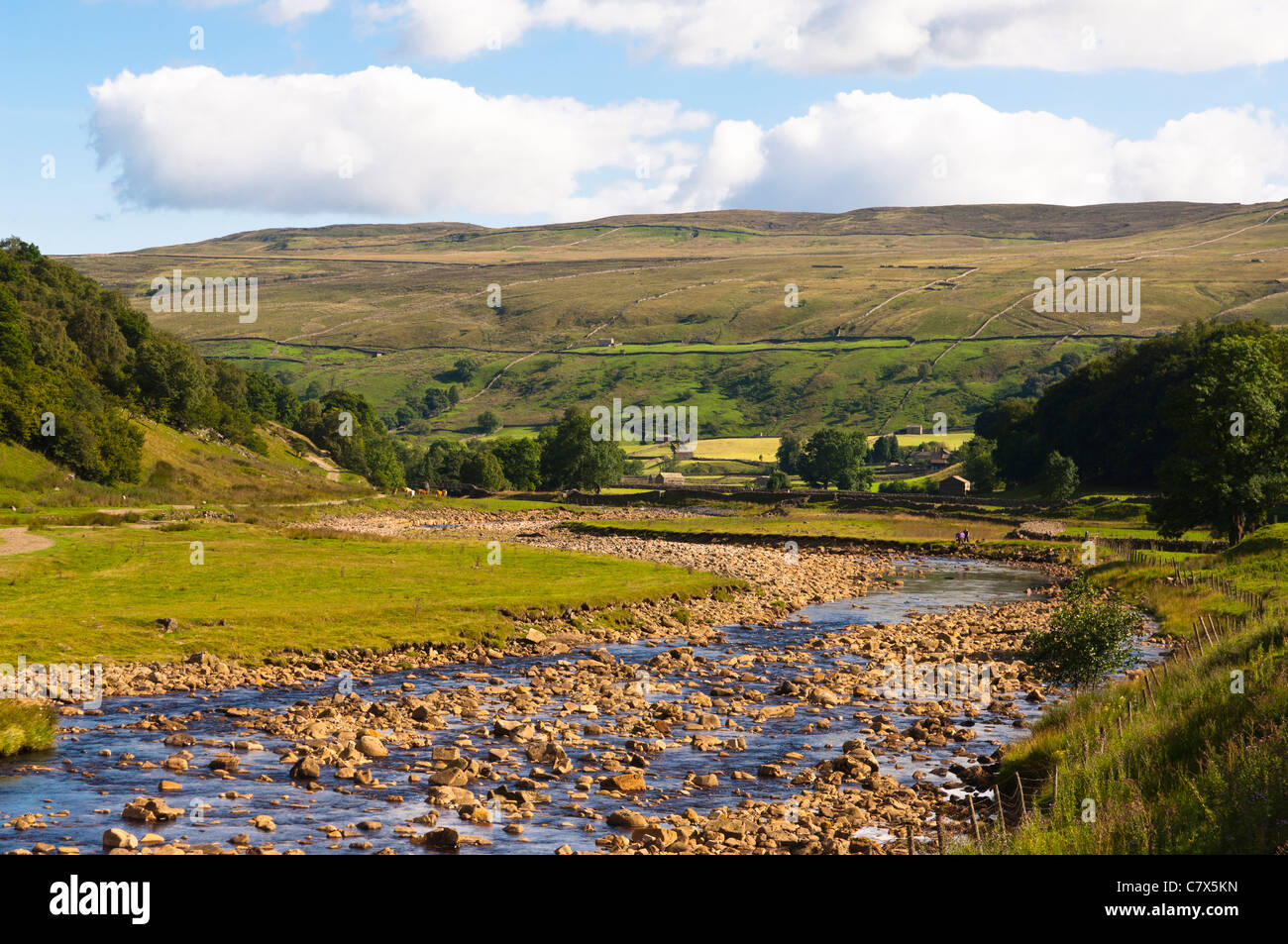 The river Swale at Muker in Swaledale in North Yorkshire , England ...