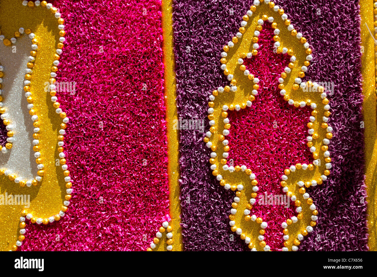 decorative shapes in carnival cart golden pink and purple Stock Photo ...