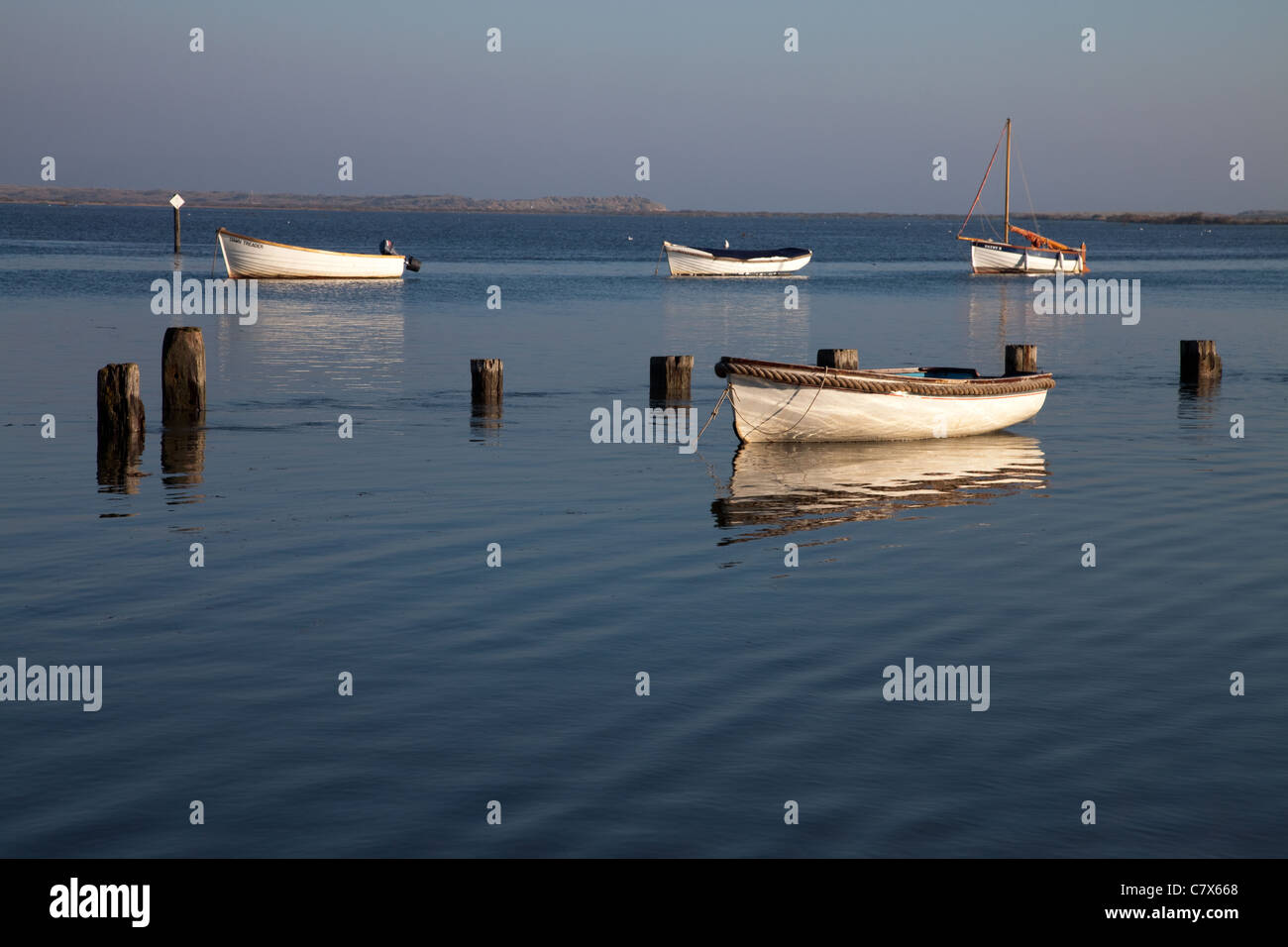 Autumn high tide at Burnham Overy Staithe, Norfolk Stock Photo - Alamy