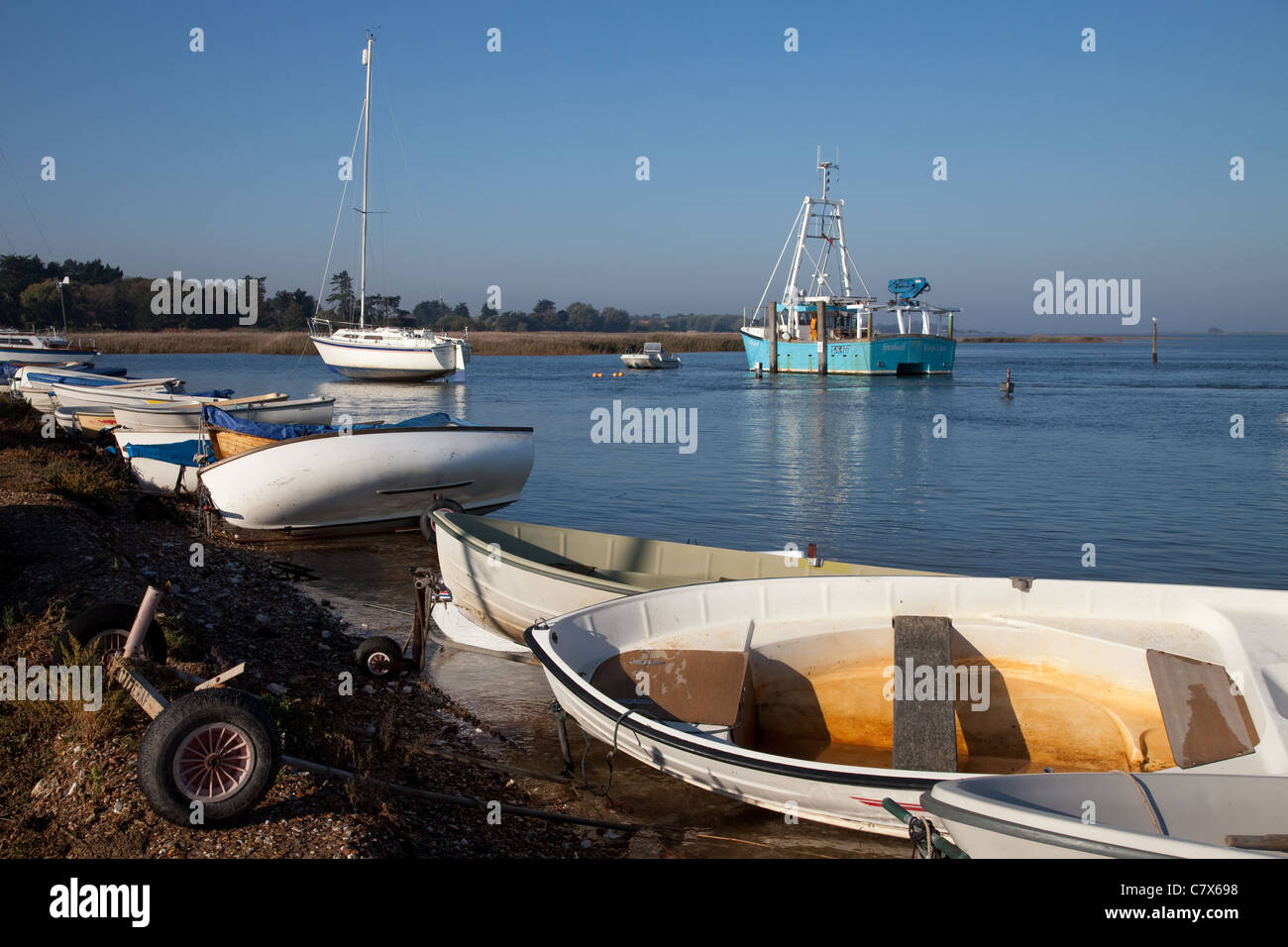 High tide at Brancaster Staithe, Norfolk Stock Photo - Alamy