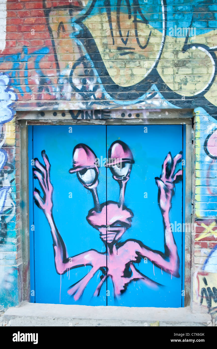 Gaily painted door in 798 District, beijing Stock Photo - Alamy