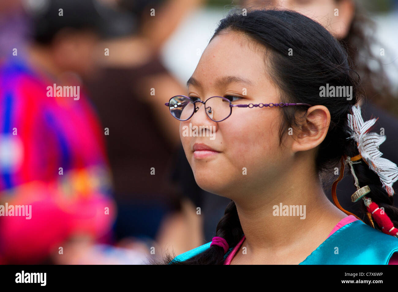 Pretty girl marching in the Labor Day Parade in Marlborough ...