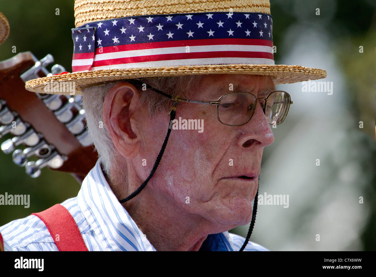 Old man marching in Labor Day parade in Marlborough Massachusetts Stock ...