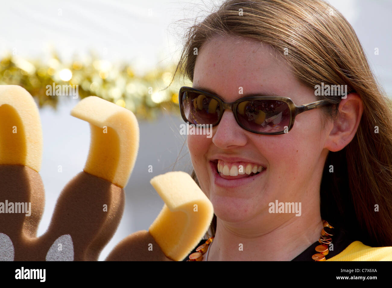 Pretty girl marching in the Labor Day Parade in Marlborough ...