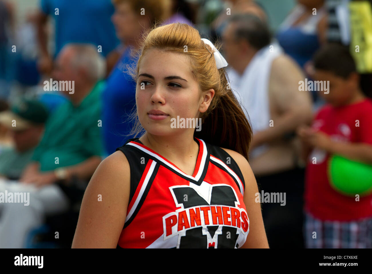 Pretty girl marching in the Labor Day Parade in Marlborough ...
