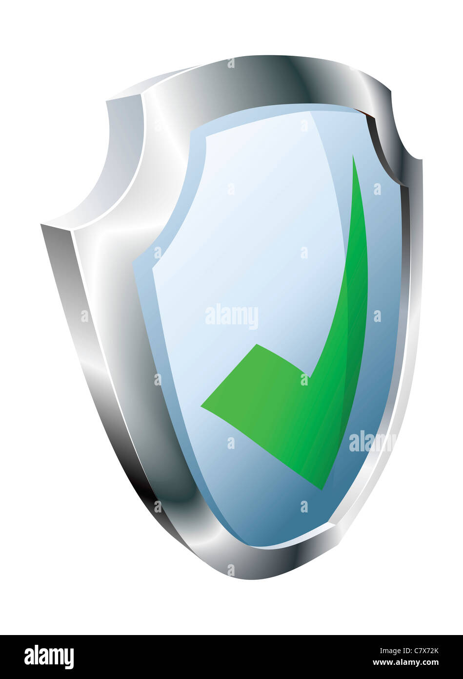 Tick shield security concept. Shield with green tick icon Stock Photo ...