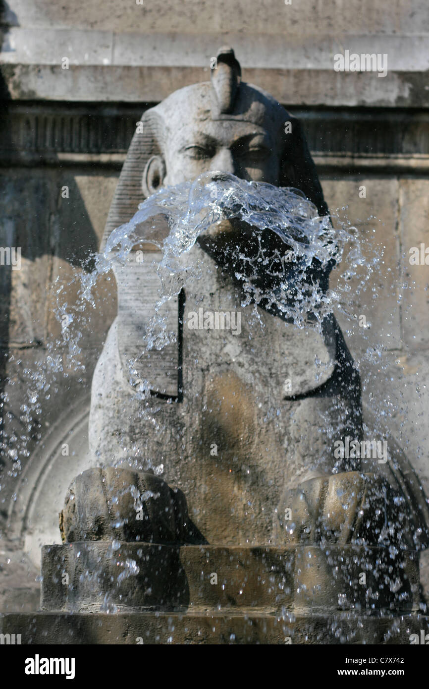 sphinx water fountain, paris Stock Photo - Alamy
