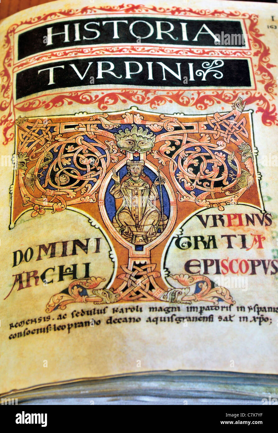 Spain, St. James Way: Medieval Codex Calixtinus in the Library archive ...