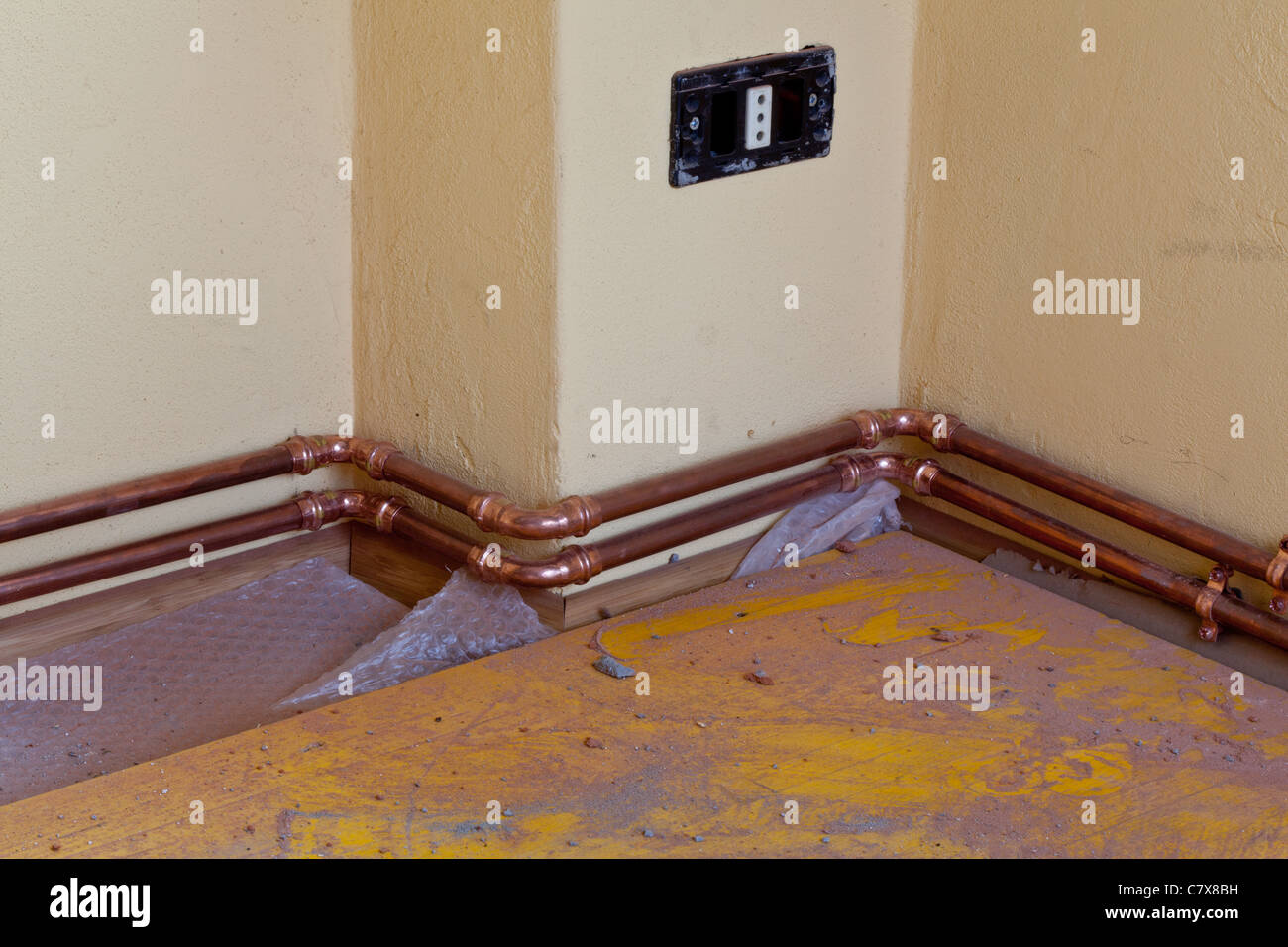 heater copper pipes Stock Photo - Alamy