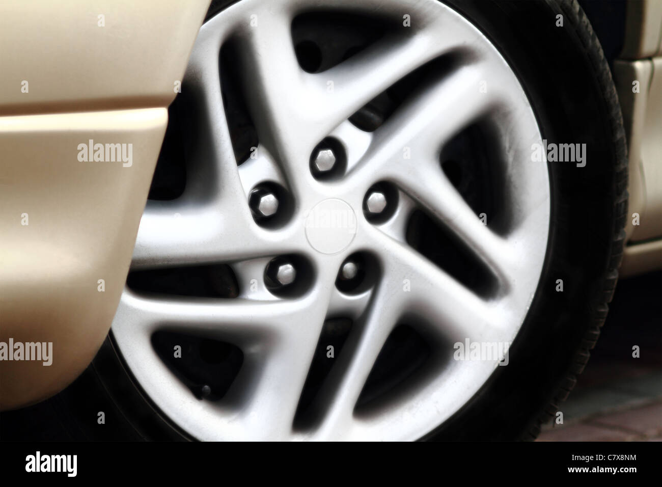 Close up wheel of a spots car Stock Photo - Alamy