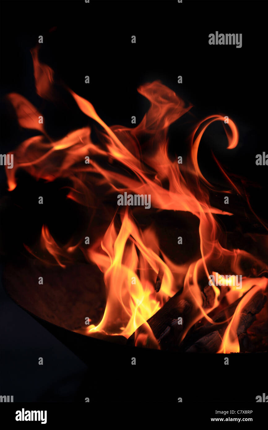 Fire flames with reflection Stock Photo - Alamy