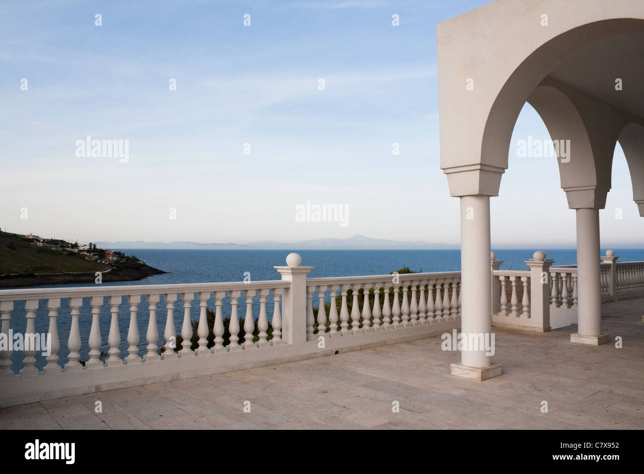Balcony over the Aegean Sea near Athens, Greece Stock Photo - Alamy