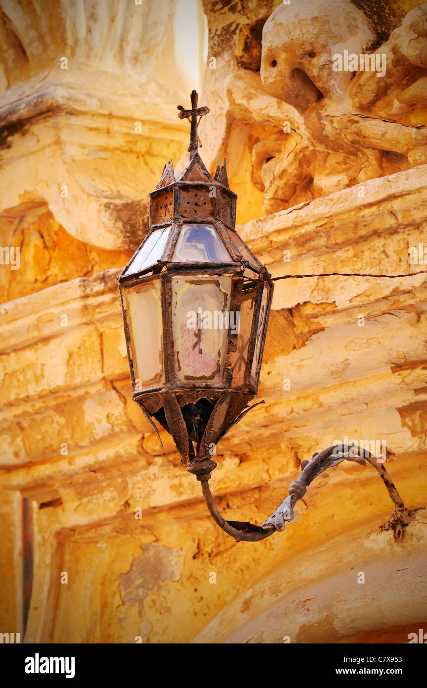 Old street light in Mdina, Malta Stock Photo - Alamy