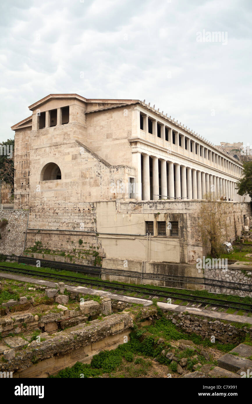 Stoa of Attalos in the ancient Agora of Athens, Greece Stock Photo - Alamy