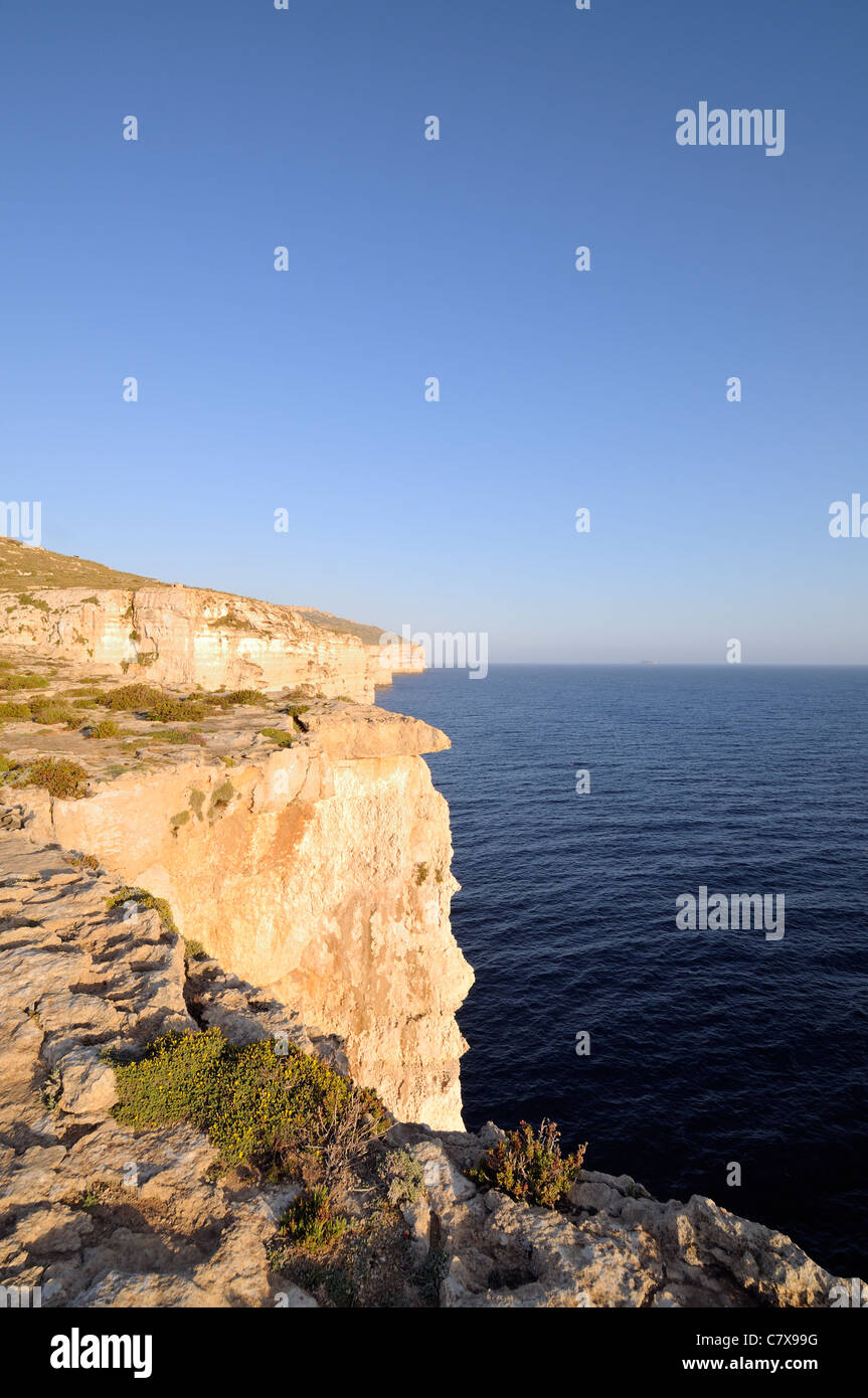 The Cliffs of Mtahleb with Filfla Island showing on the horizon, Malta ...
