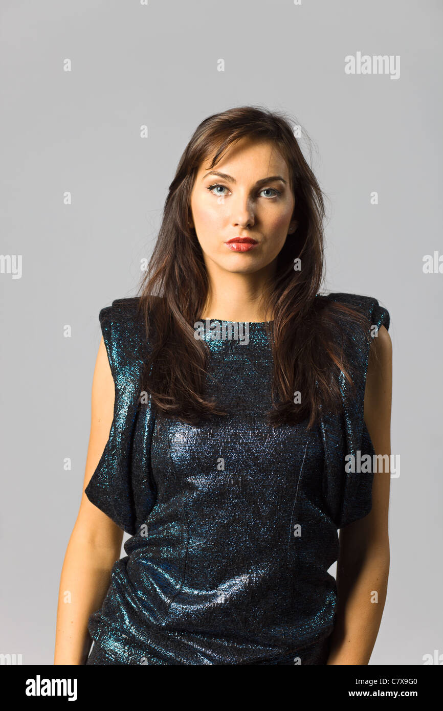 girl in blue dress Stock Photo - Alamy